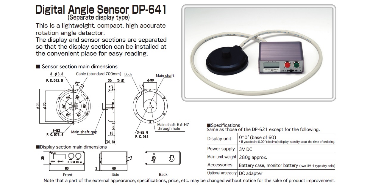 Ichiban Precision Sdn Bhd - Marui Keiki - Marui Keiki Digital Angle Sensor (Separate Display Type)